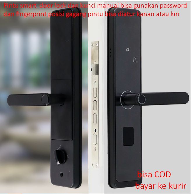 Pintu smart door lock dan kunci manual bisa gunakan password dan ...