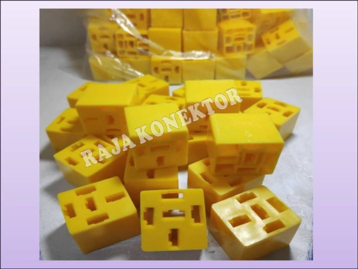 isi 5 pcs...SOKET RELAY 4 KAKI / 5 KAKI KOMPLIT SKUN WARNA KUNING ...
