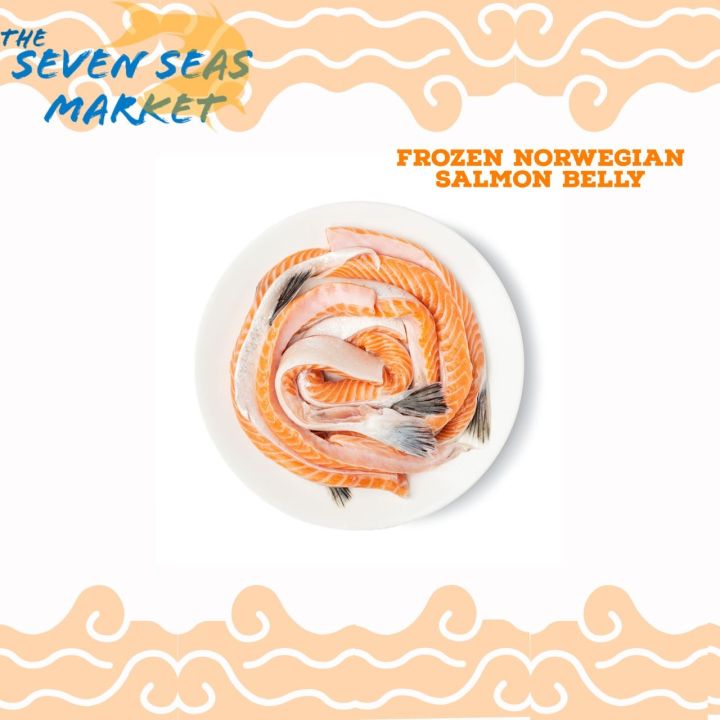 [HALAL]Frozen Norwegian Salmon Belly Strip 三文鱼腩 500g±/pack | Lazada