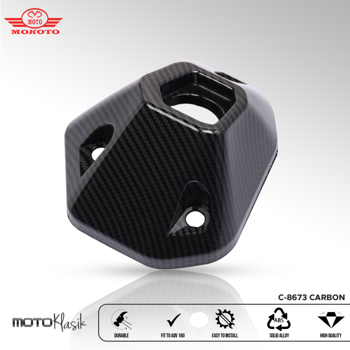 HONDA ADV 160 MUFFLER TIP COVER GLOSSY CARBON / EXHAUST TIP GARNISH FOR ...