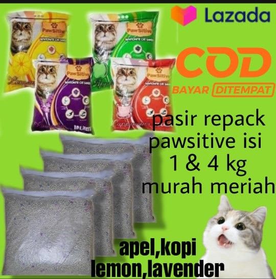 PASIR GUMPAL WANGI MERK PAWSITIVE REPACK/TEMPAT PUP/PASIR WANGI/ PASIR ...