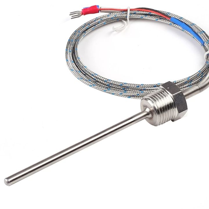 1/2 NPT Waterproof Thermocouple K type PT100 type Stainless Steel Sensor Probe 50mm 100mm 150mm ...