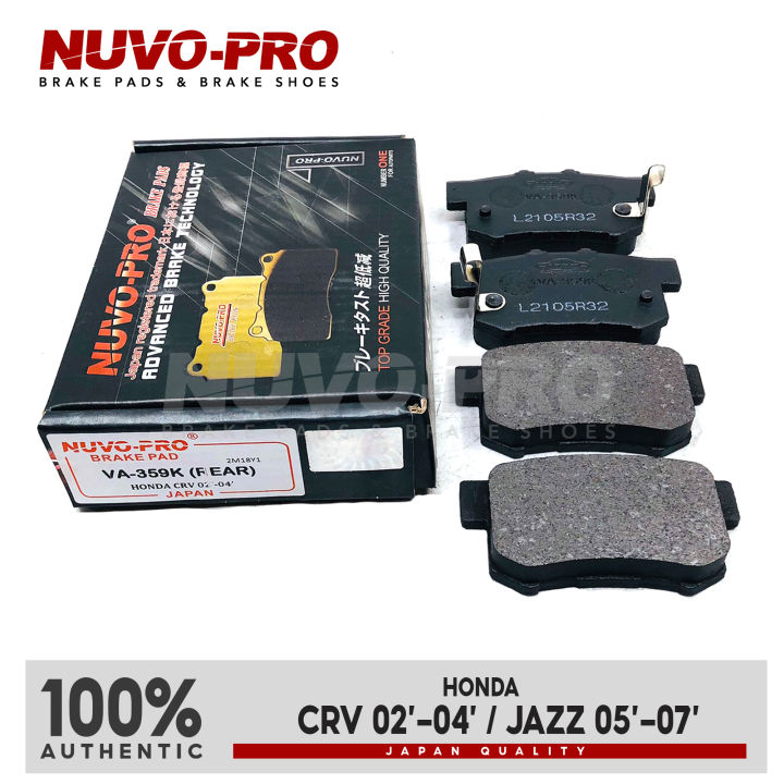 Nuvo-Pro Brake Pad Rear Honda CRV 2002 - 2004 / Jazz 2005 - 2007 VA ...