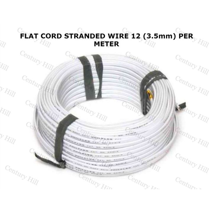 FLAT CORD STRANDED WIRE 12 (3.5mm) PER METER | Lazada PH