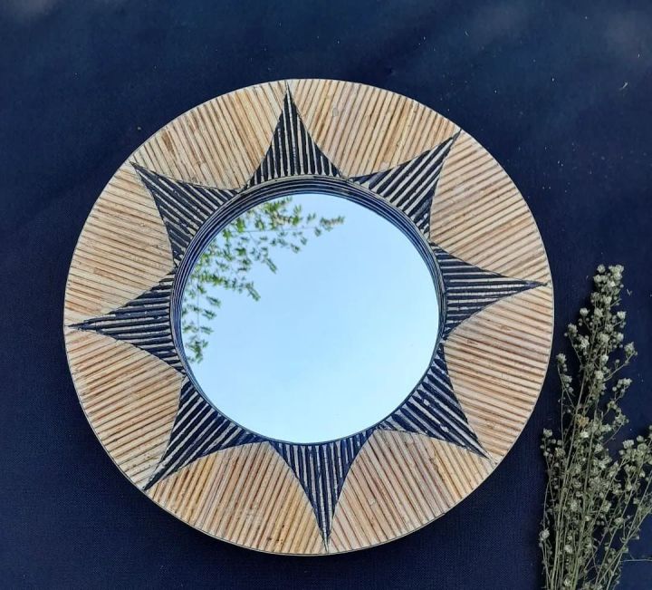 CERMIN ROTAN/ CERMIN BAMBU AESTHETIC | Lazada Indonesia