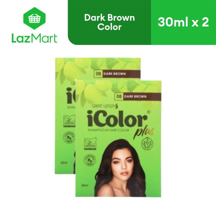 iColor Plus Shampoo-In Hair Color Dark Brown 30ml - Pack of 2 | Lazada PH