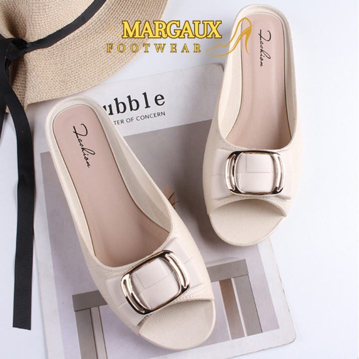 MARGAUX FOOTWEAR Classy Low Heel PVC Plastic Mules for Women Stylish ...