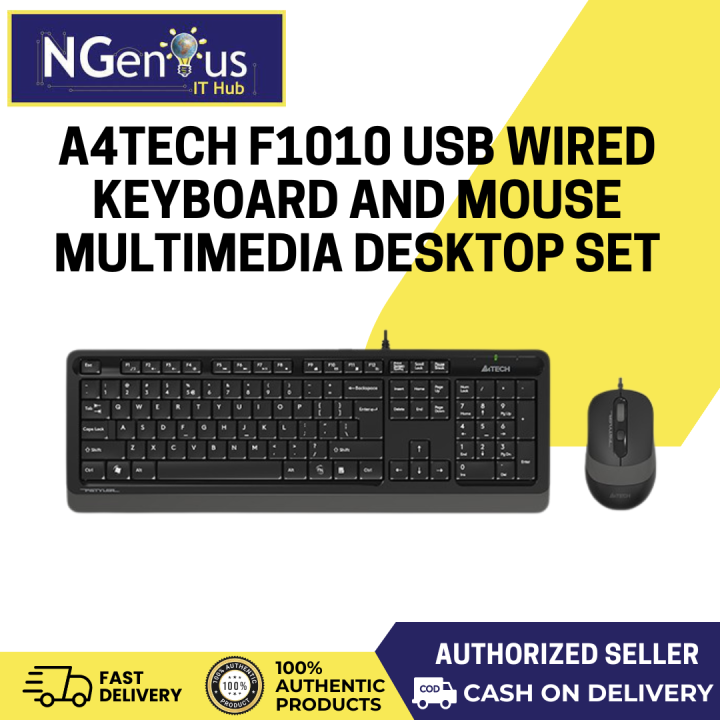 A4tech F1010 USB Wired Keyboard and Mouse Multimedia Desktop Set | Lazada PH