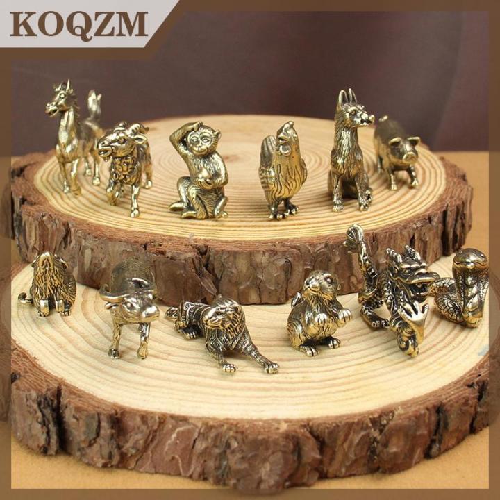 KOQZM Antique Miniature Animal Ornaments Figurines Vintage Brass Mini ...
