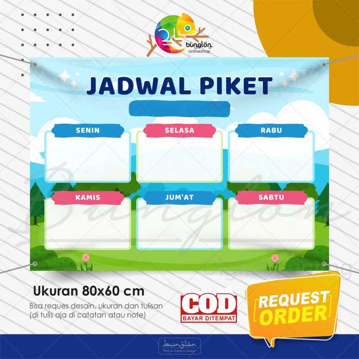 Spanduk & Banner Jadwal Piket Kelas Pemandangan Alam Biru dan Hijau ...