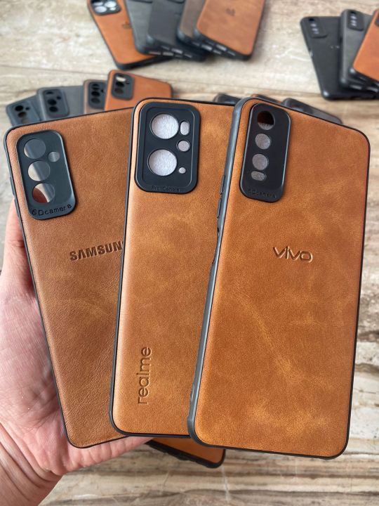 SAMSUNG M10 / M11 / M12 / M22 / M32 / M52 SOFTCASE LEATHER LOGO MERK ...