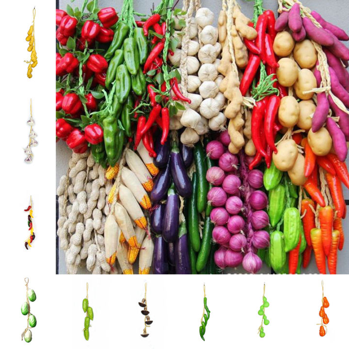 Wall Decor Artificial Fishes Hanging String Fake Chili Pepper ...
