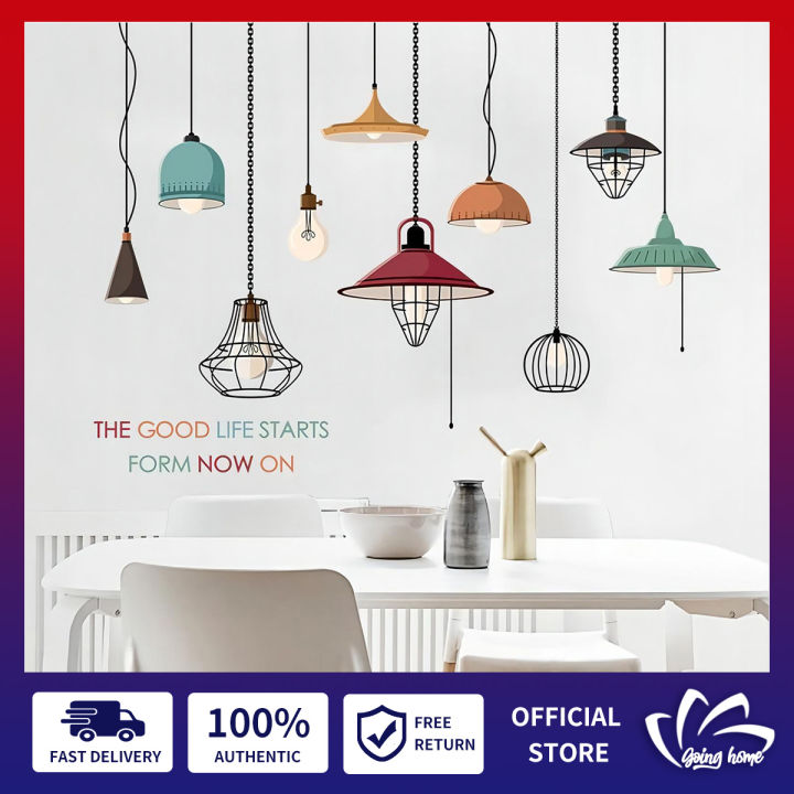Creative Chandelier Wall Stickers Ceiling Light Wall Decals Drooping ...