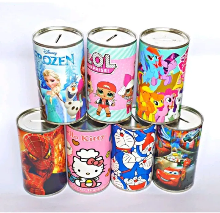 (UK XXL) Celengan Kaleng Gambar Ukuran BESAR JUMBO / Celengan Karakter ...