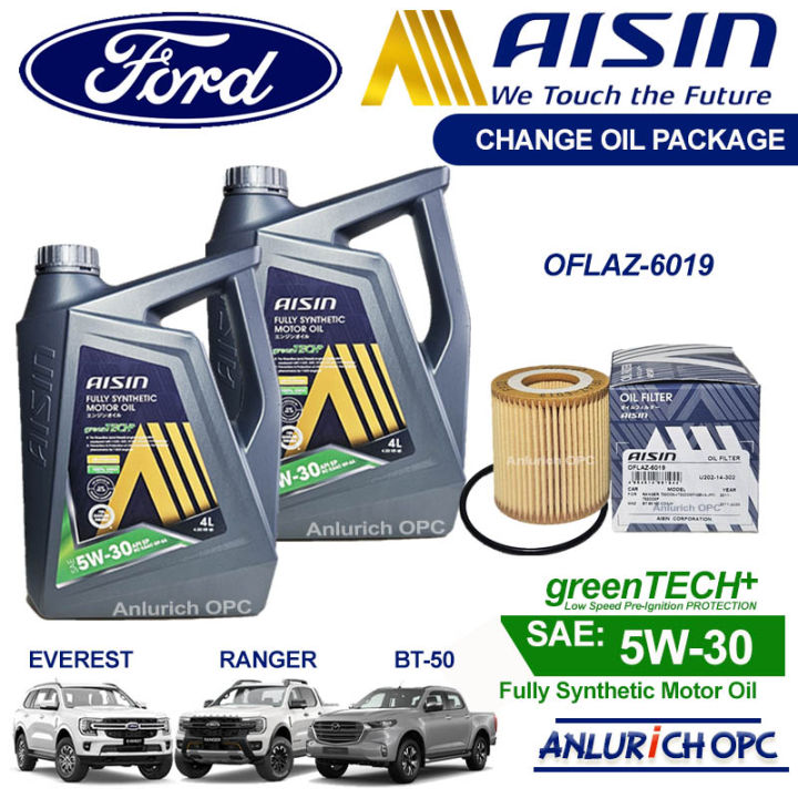 AISIN 5W-30 FULLY SYNTHETIC Change oil package FORD RANGER EVEREST BT ...
