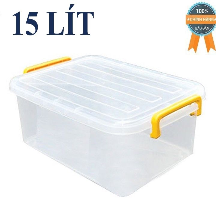 Thùng nhựa chữ nhật có nắp đựng đồ trong suốt Việt Nhật. 10 Lít (40 x ...