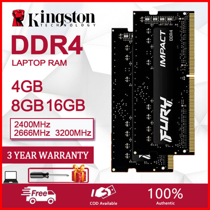 Kingston Fury Impact DDR4 RAM 2Rx8 16GB 8GB 4GB 2400/2666/3200MHz 1.2v 260PIN SODIMM Laptop ...