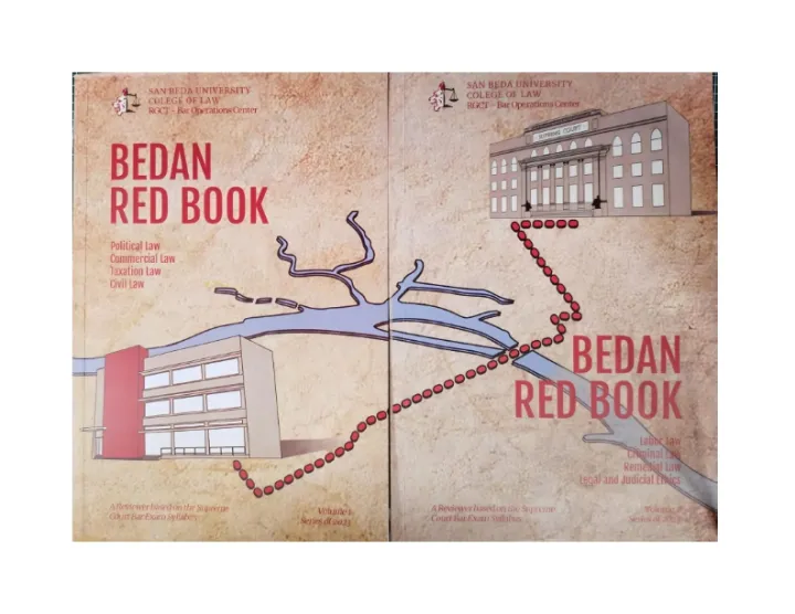 THE 2023 BEDAN RED BOOK 2023 Based on September 2023 Bar Syllabus ...