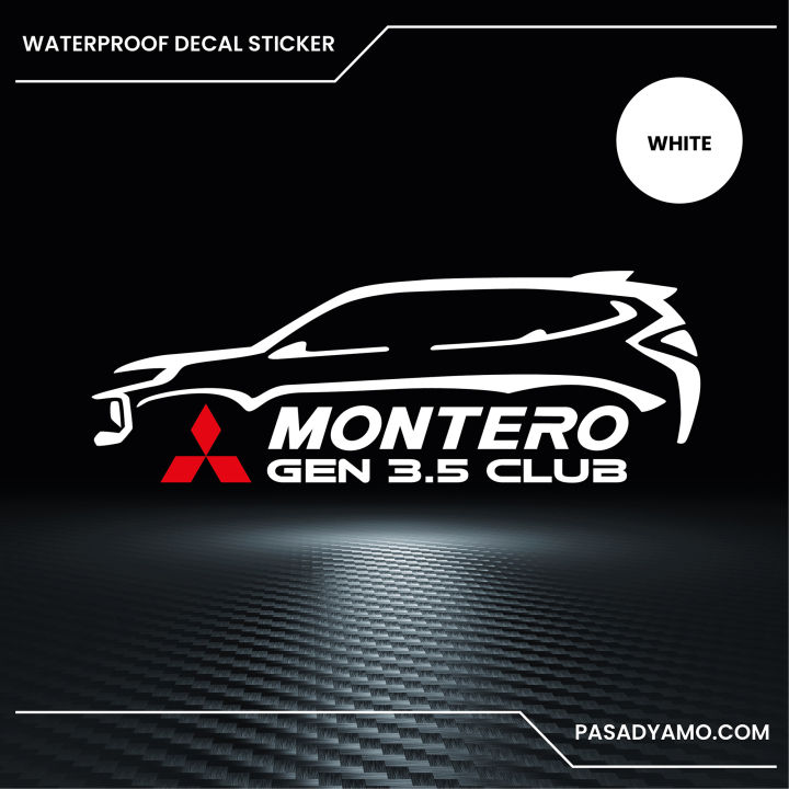 Mitsubishi Montero Gen 3.5 Club Sticker for Cars 7 inches | Lazada PH