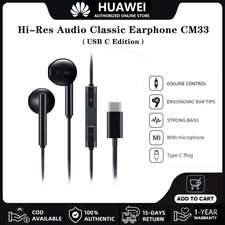 Tai Nghe Huawei Tai nghe có dây Type C CM33 3-Nút với Mic điều khiển âm ...