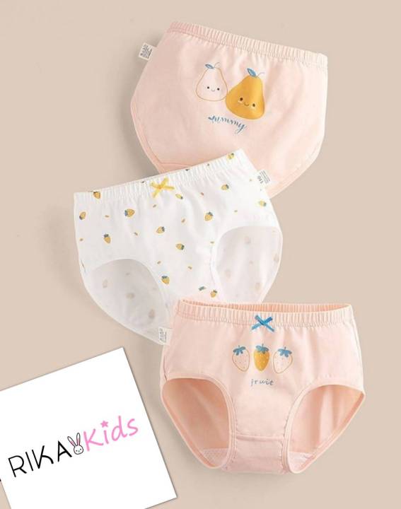 RIKA KID ( แพค 3 ตัว ลายตามรูป) กางเกงใน เด็กหญิง กันโป๊ ใส่สบาย ไม่ ...