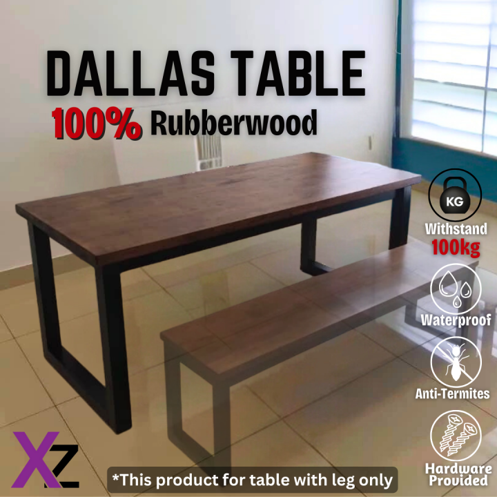 Dallas Table 100% Rubberwood Super Solid Wood table Dining Table Office ...