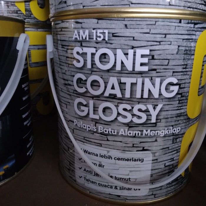 CAT BATU ALAM AM 151 STONE COATING GLOSSY 2.5 LITER KILAP COATING BATU ...