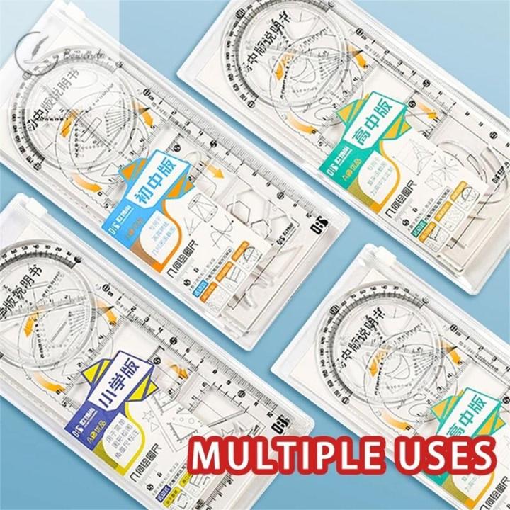 BOWENDA Multifunctional Geometric Ruler Drawing Rulers Mathematics ...