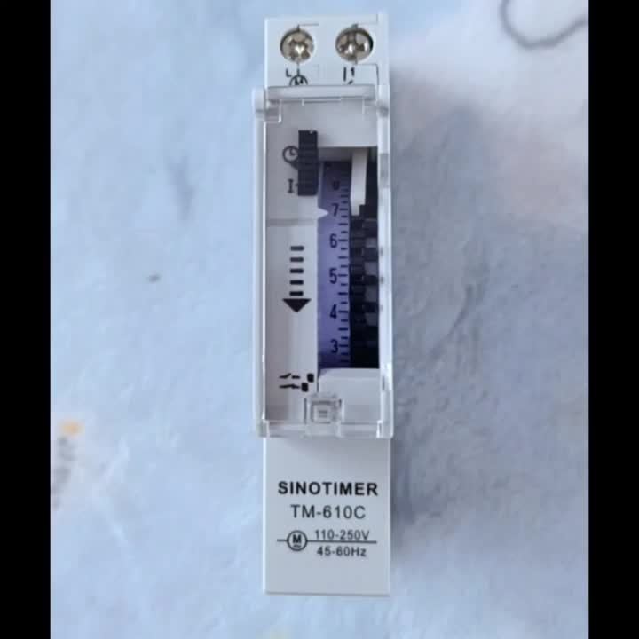 110-250V 16A Quartz Mechanical Timer 24 Hours Programmable Din Rail ...