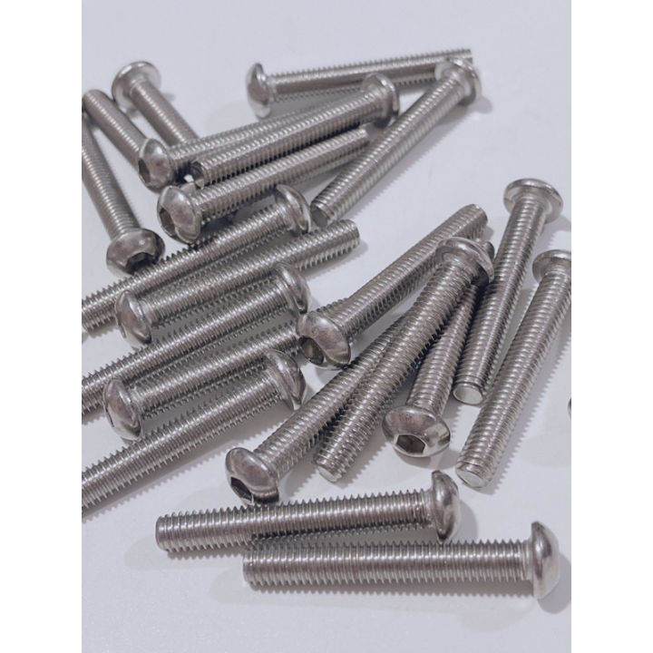 5 con ốc bulong M6 6li đầu dù lục giác 6x10 -> 6x50 inox 201 ko gỉ, ốc ...