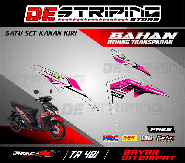 Striping Stiker Motor Mio z/Mio x/Mio m3 Semifull Bahan Transparan ...