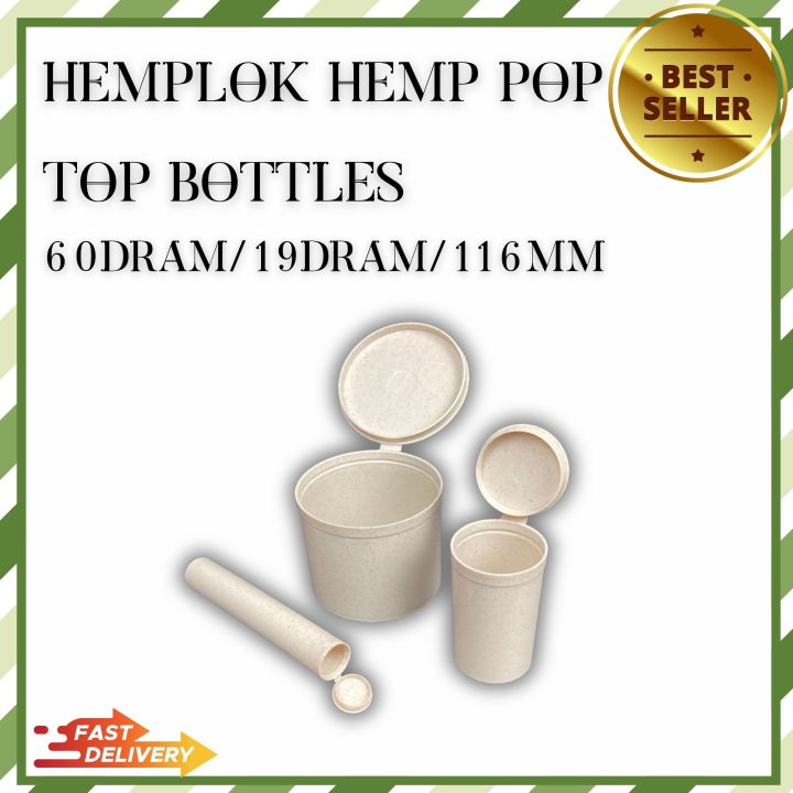 HemploK Hemp Pop Top Bottles 60dram/19dram/116mm กระปุกเก็บดอกไม้ ...
