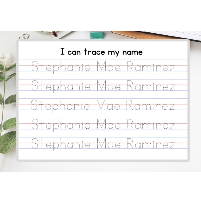 COD Personalize Laminated Reusable Name Tracing, Shapes, Lines, Numbers ...