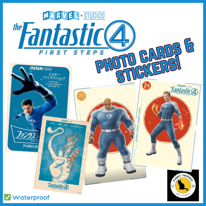 Fantastic Four Marvel Heroes Photo Cards & Waterproof Stickers Set ...