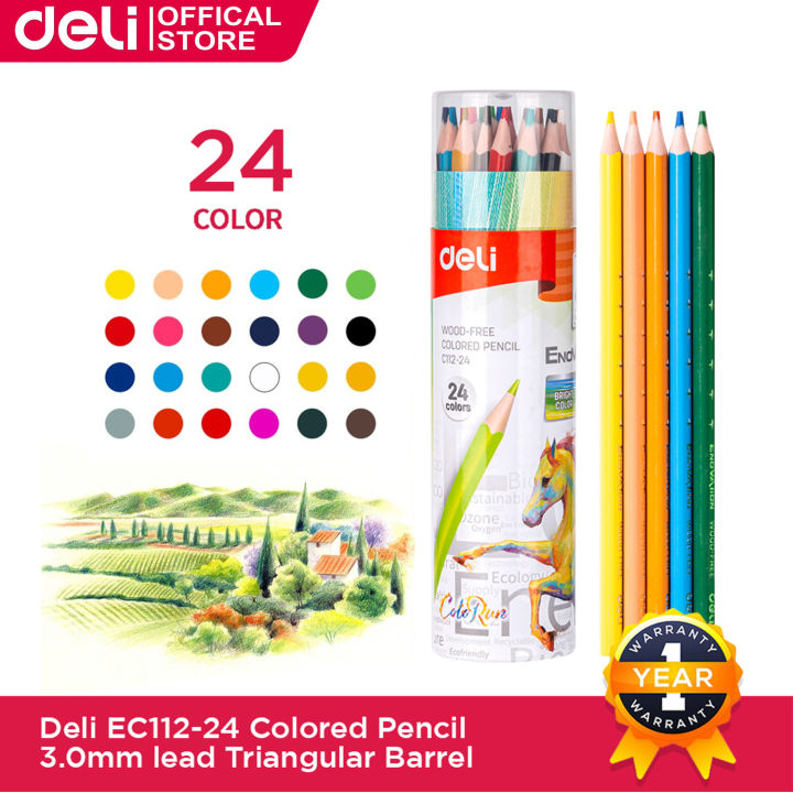 Deli 12/24 Color Pencil Set For Kids Colored Pencil Popular Kids ...
