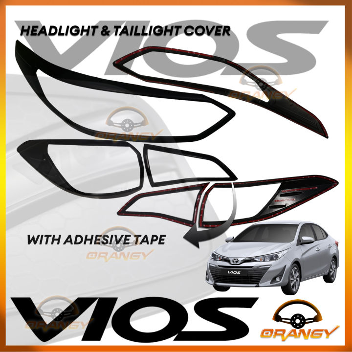 Toyota Vios 2019 to 2025 Headlight and Taillight cover MATTE BLACK ...
