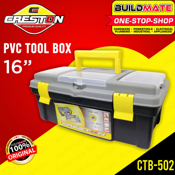 BUILDMATE Creston PVC Tool Box 16" Inch Organizer Toolbox Plastic ...