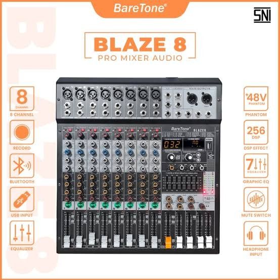 Mixer Audio BareTone BLAZE 8 - Professional MIxer 8 channel | Lazada Indonesia