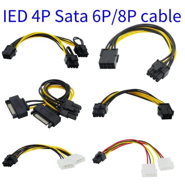 6pin To 6 2 Pin 8pin Adapter Splitter Power Extension Cable Power ...