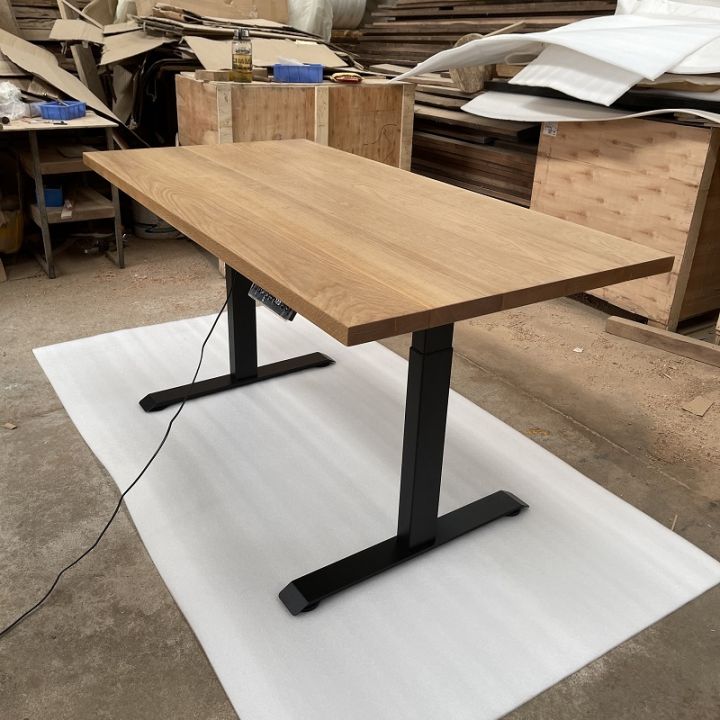 North American white oak pure solid wood desktop computer lifting table ...