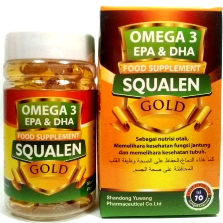 [ COD ] OMEGA 3 SQUALENE Fish Oil Gold Original / minyak ikan Salmon ...