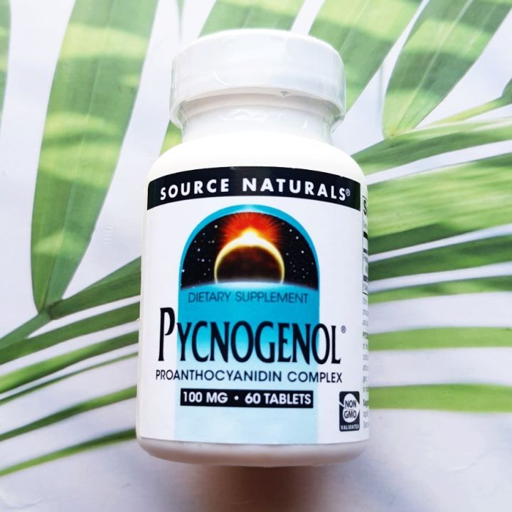เปลือกสนฝรั่งเศสสกัด Pycnogenol 100 mg 60 Tablets (Source Naturals ...