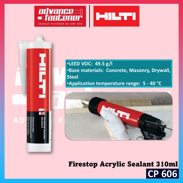 Hilti CP 606 Firestop Acrylic Sealant 310ml / 580ml ( Suitable material ...