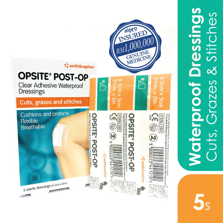 S&N Opsite Post-op Clear Adhensive Waterproof Dressings (6.5cmx5cm-5s ...