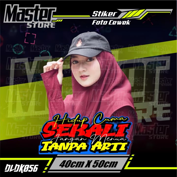 Stiker Cewek vector Cewek hijab Sticker decal mobil motor Sticker ...