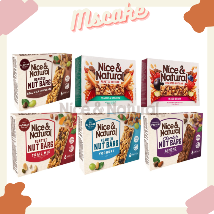 Nice & Natural Nut Bar 192g X6 pack Variety of Flavors | Lazada