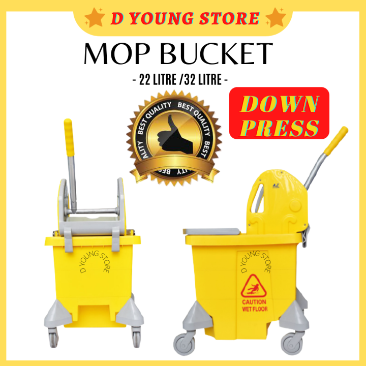 D Young Mop Wringer Bucket Down Press Mop Baldi Mop Beroda Serbaguna ...