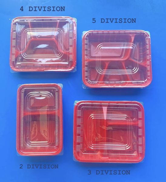 Red bento box with transparent lids (100pcs) | Lazada PH