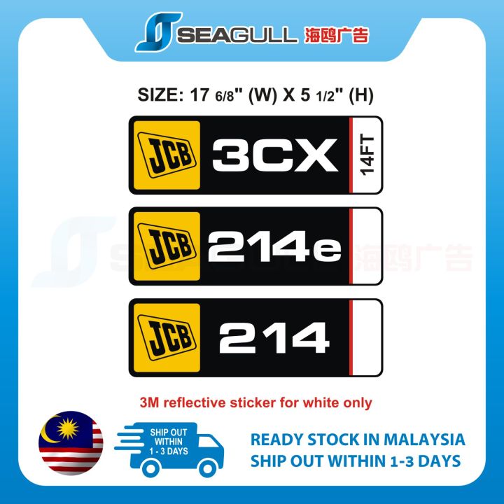 JCB Backhoe Sticker Crane Sticker Lorry Vehicle Sticker (Pelekat) 214 ...