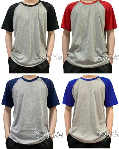Kaos Raglan Tangan Pendek / Baju Raglan Polos / Kaos Tangan Kimono ...